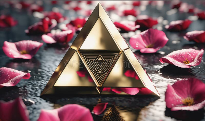 Triangular Prism Desk Clock Wet with Water Droplets. Stock Photo ...