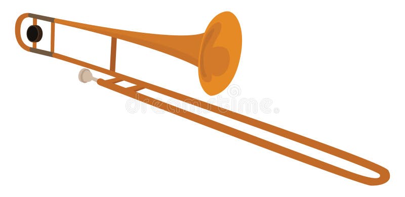 Golden Trombone Clipart Cartoon Style. Trombone Brass Musical ...