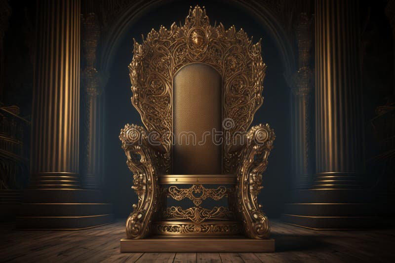 Golden Tron Front View Model Golden Royal Tronone for the King Interiof ...