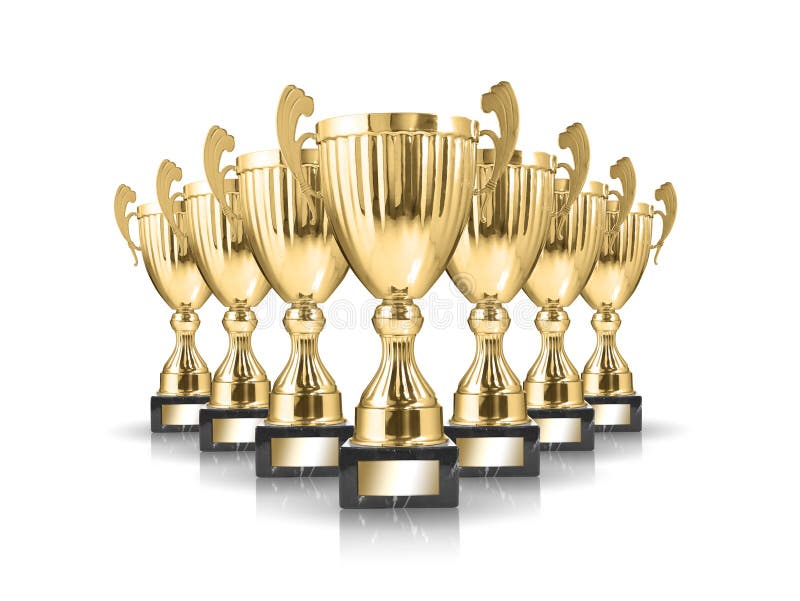 Golden trophies stock image. Image of effort, raise, contest - 35781893