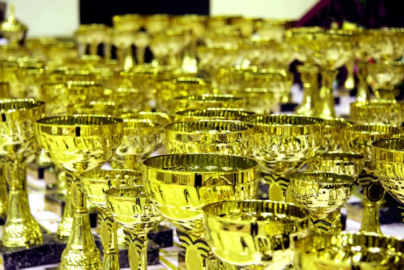 Champions Trophies Displayed in Award Ceremony Stock Photo - Image of ...