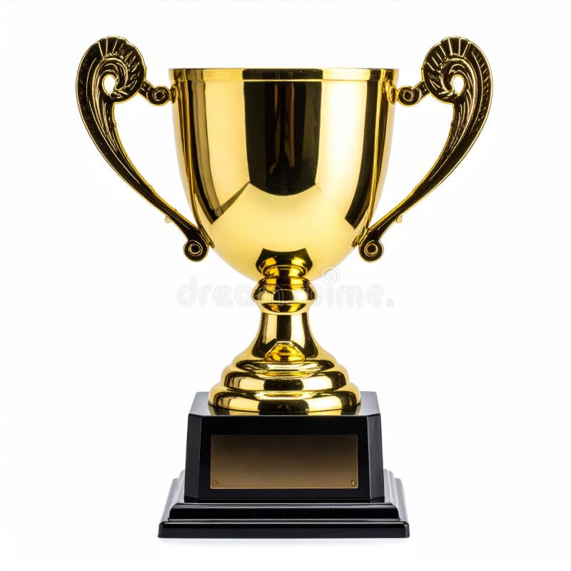 Golden Trophy on Black Base Award Winner Prize Stock Illustration ...