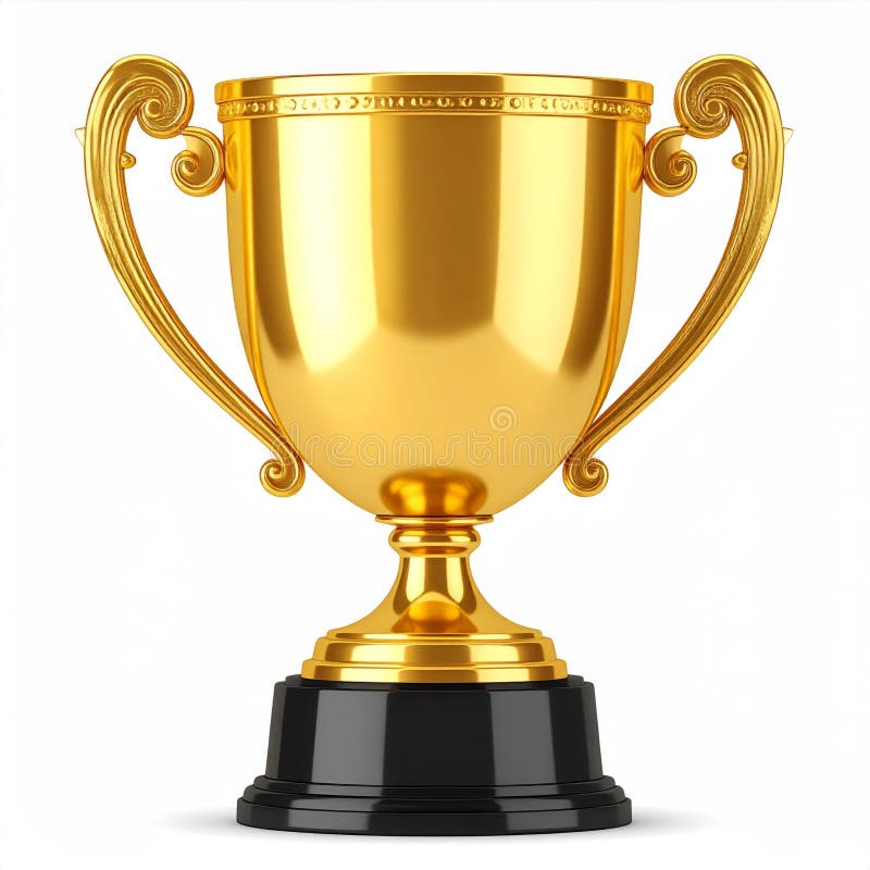 Golden Trophy on Black Base Award Winner Success Stock Illustration ...