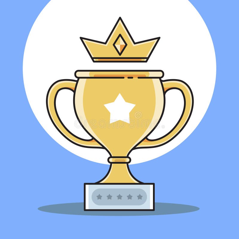 A Golden Trophy with a Crown on Top of it. Isolated Vector Illustration ...