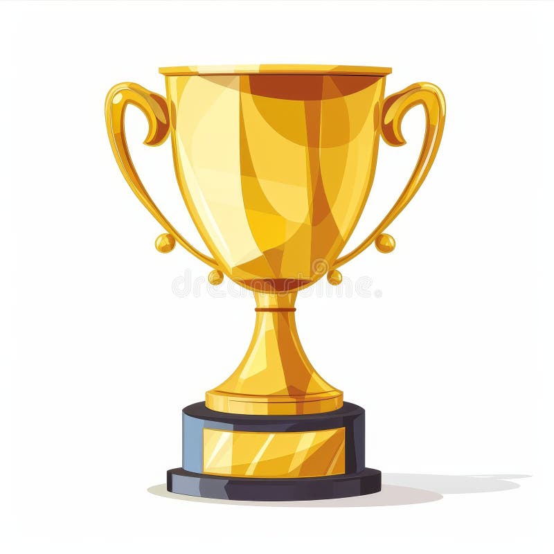 Golden trophy cup award stock illustration. Illustration of ...