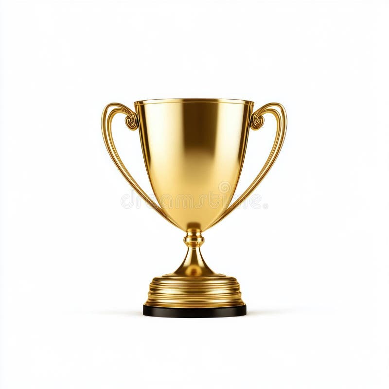 Golden Trophy Cup Isolated on White Background Stock Illustration ...
