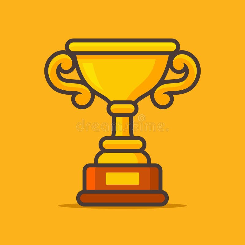 Golden Trophy Cup on Orange Background. Vector Stock Vector ...