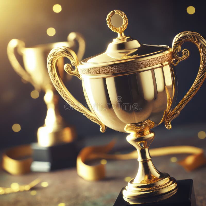 Golden Trophy Cup, Winners Golden Cup. Ai Generative Stock Illustration ...