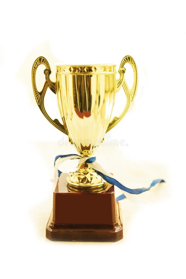 Golden trophy isolated stock photo. Image of isolated - 107523022