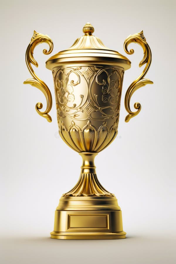 Golden Trophy with Plaque on it S Side and Clock on the Side ...