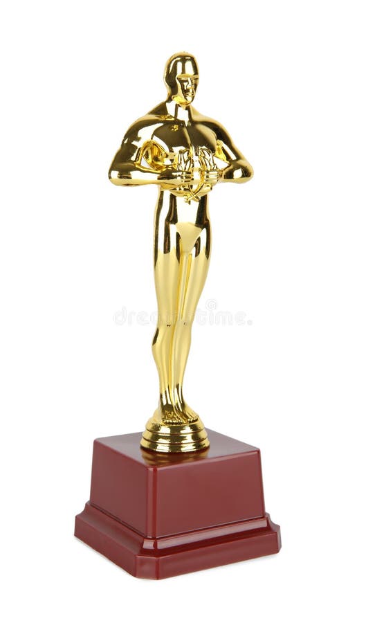 Golden Trophy in Shape of Human Figure Isolated on White Stock Image ...