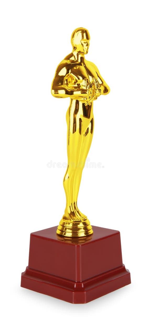 Golden Trophy in Shape of Human Figure Isolated on White Stock ...