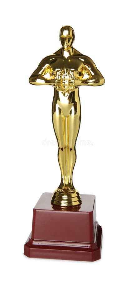 Golden Trophy Shape Human Figure Isolated White Stock Photos - Free ...