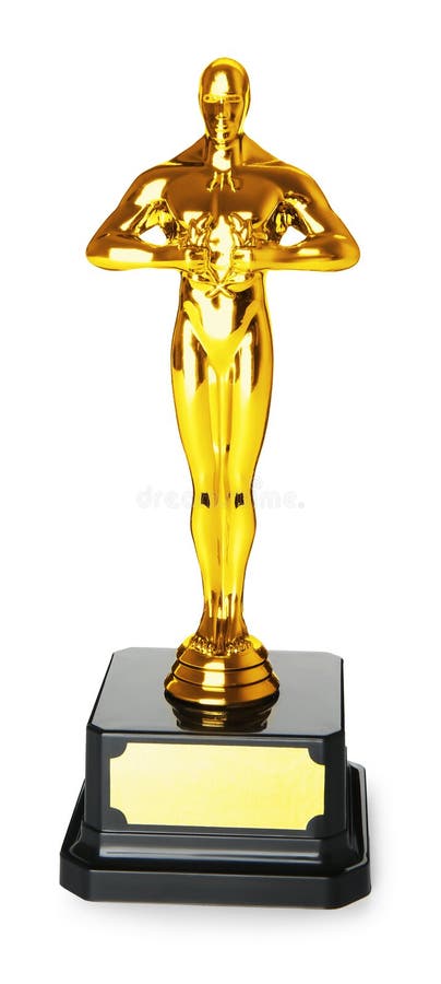 Golden Trophy in Shape of Human Figure Isolated on White Stock Image ...
