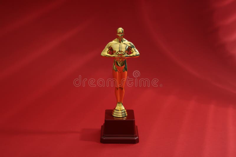 Golden Trophy Shape Human Figure Red Background Stock Photos - Free ...