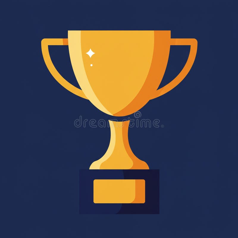 Golden Trophy with a Simple and Modern Design, Featuring a Shiny ...