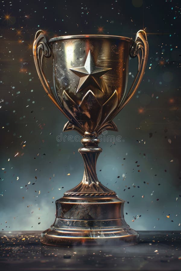 A Golden Trophy Sits Atop a Table, Perfect for Use in Awards ...