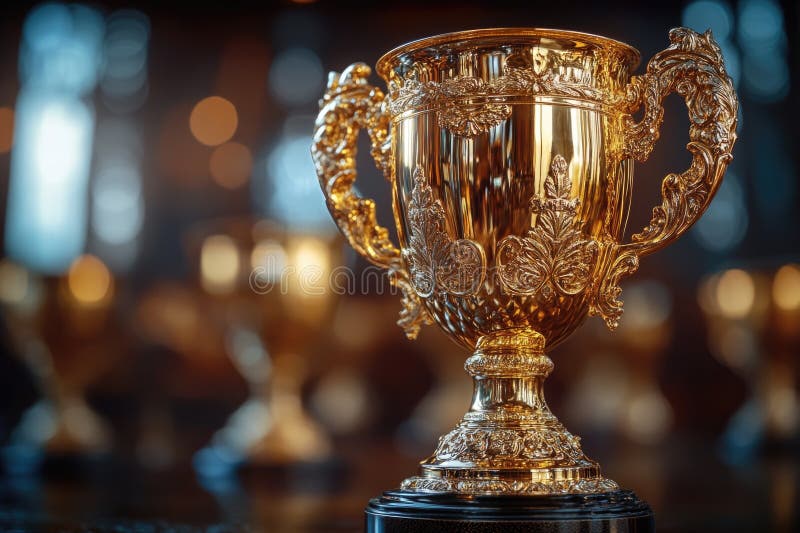 A Golden Trophy Sitting on a Table, Perfect for Award Ceremonies or ...