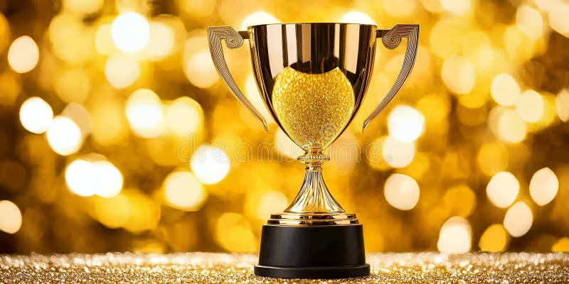 Sparkle Trophy Blue Background Stock Illustration - Illustration of ...