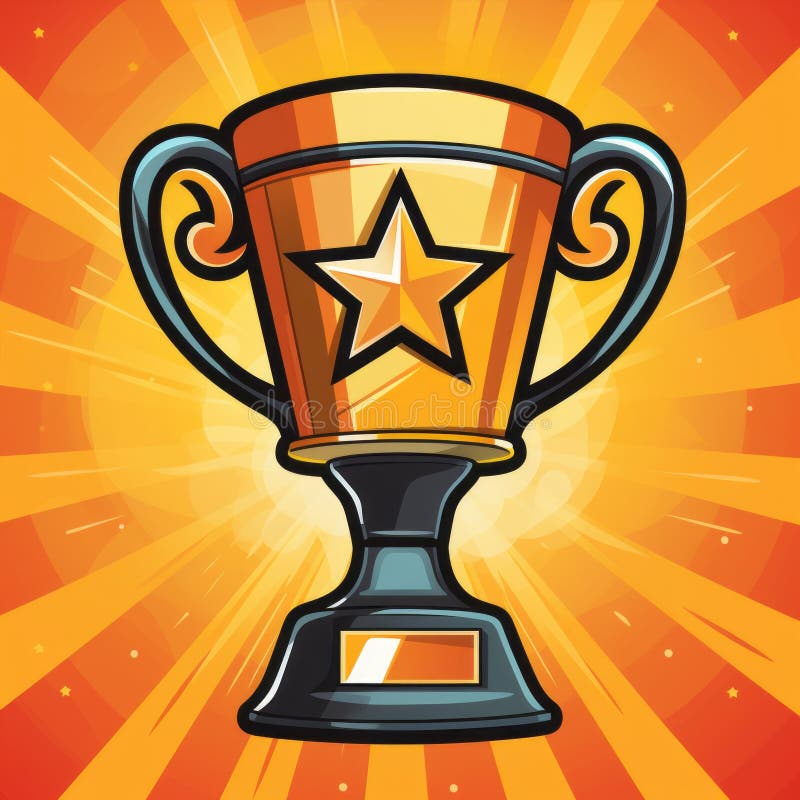 A Golden Trophy with a Star on it Stock Illustration - Illustration of ...