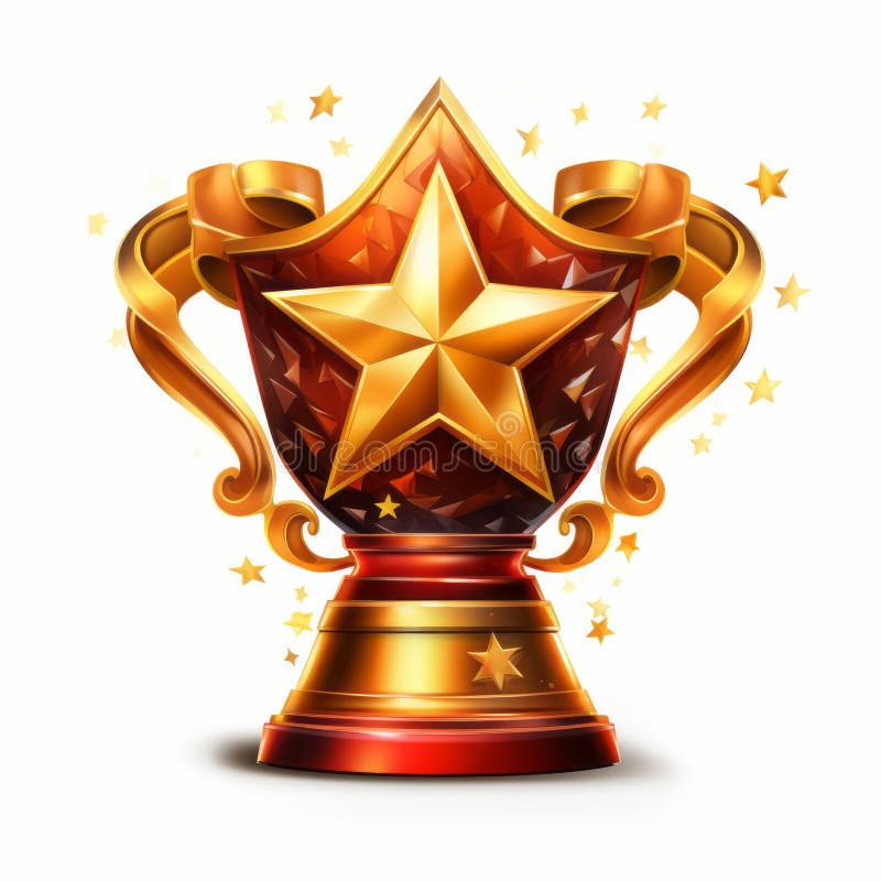 A Golden Trophy with a Face on it Stock Illustration - Illustration of ...