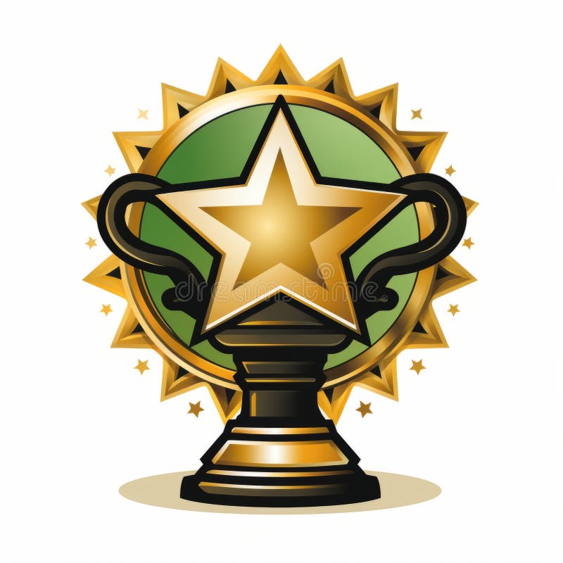 A Golden Trophy with a Star on Top Stock Illustration - Illustration of ...