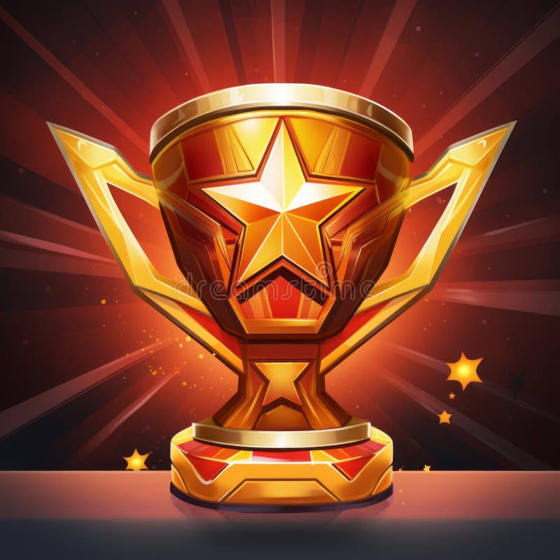 A Golden Trophy with a Star on Top Stock Illustration - Illustration of ...