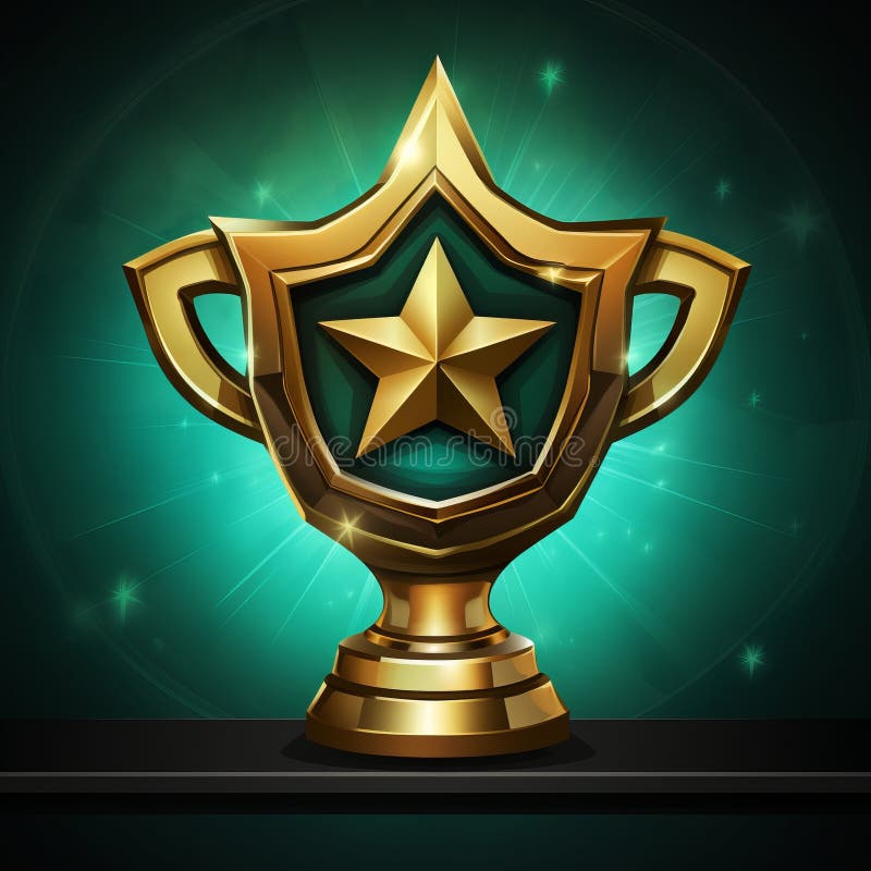 A Golden Trophy with a Star on Top Stock Illustration - Illustration of ...