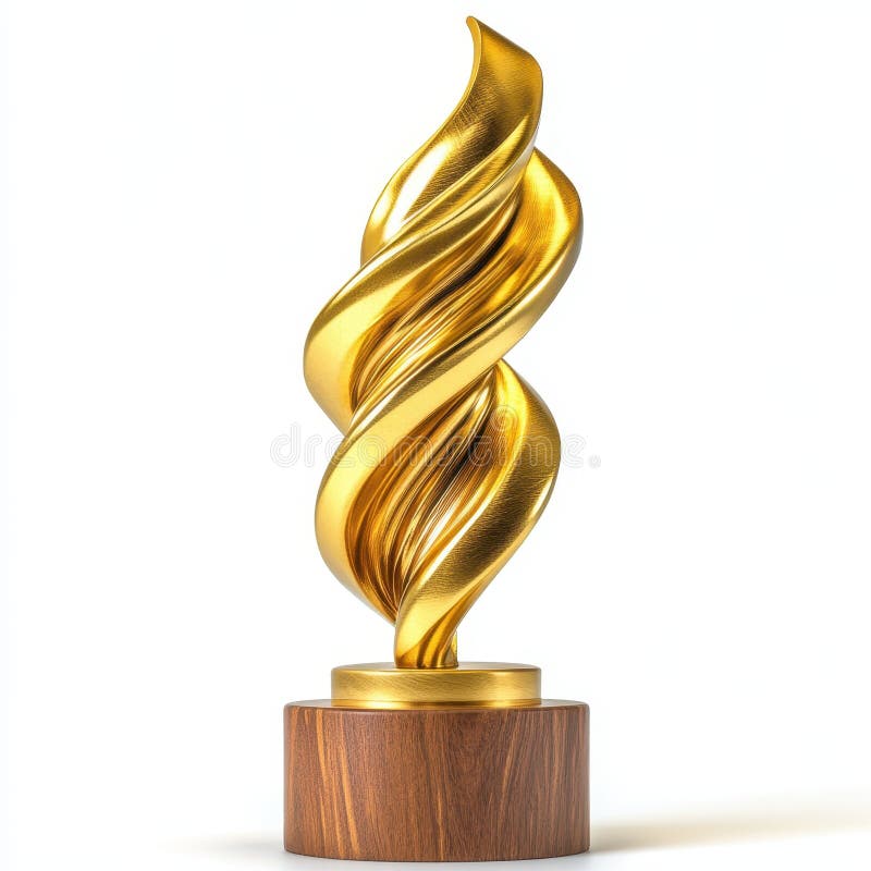 A Golden Trophy with a Twisting Design, Symbolizing Achievement and ...