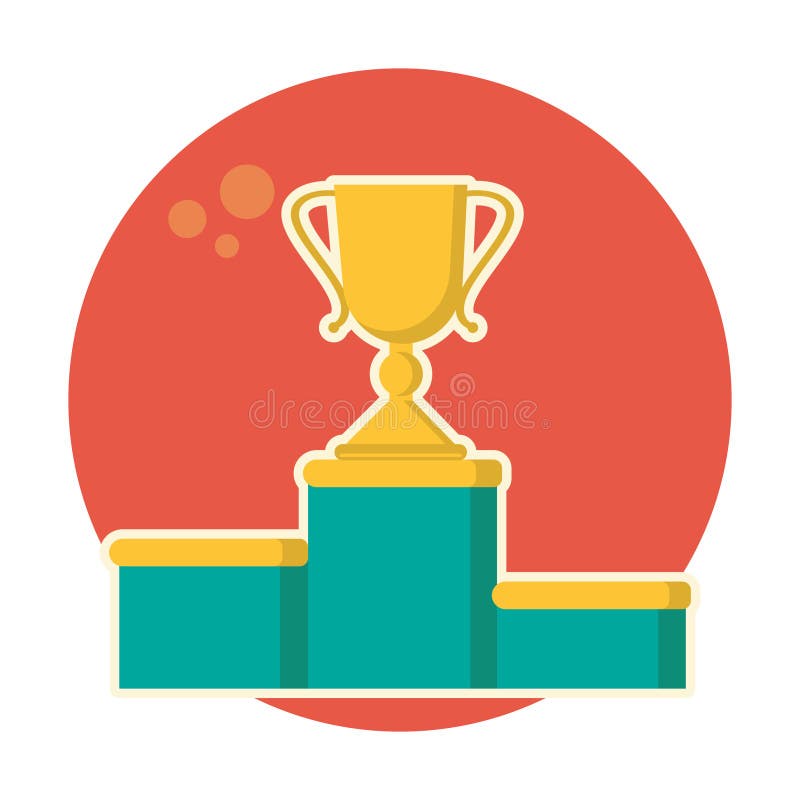 Winner Podium with Finish Line Banner. Vector Illustration Decorative ...