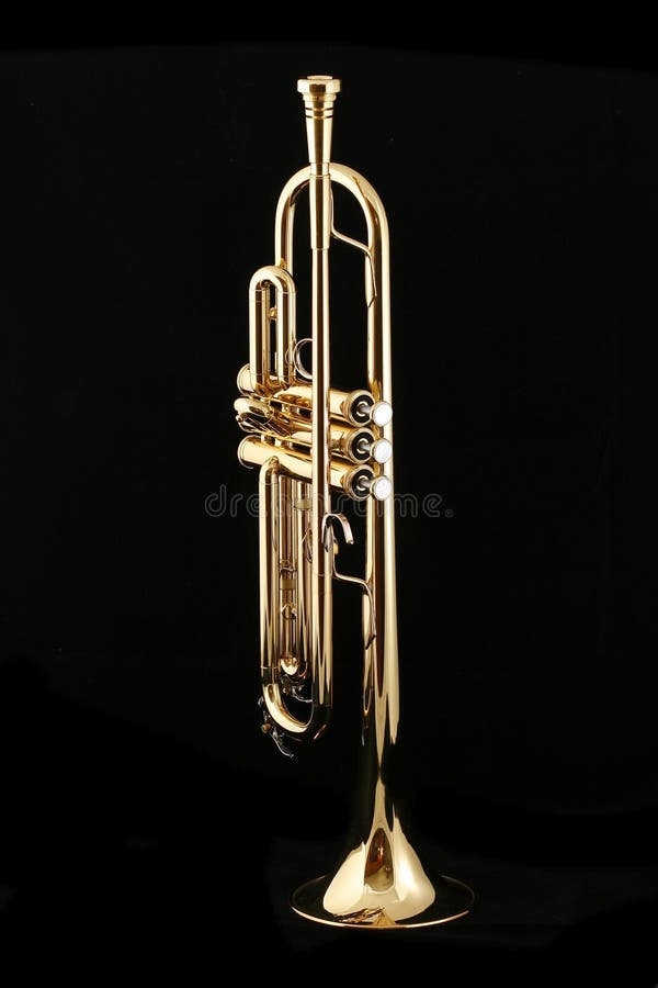 Golden trumpet stock photo. Image of slide, notes, stand - 18096582