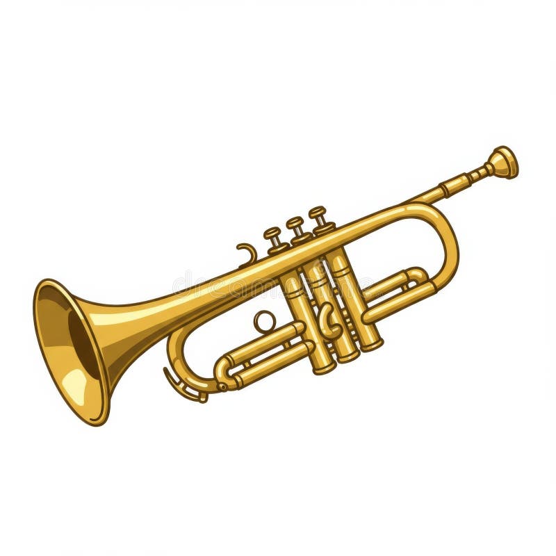 Golden Trumpet Illustration Pixel Art Stock Illustration - Illustration ...