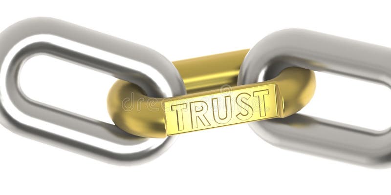 Golden Trust Word To Link the Silver Chains Stock Illustration ...