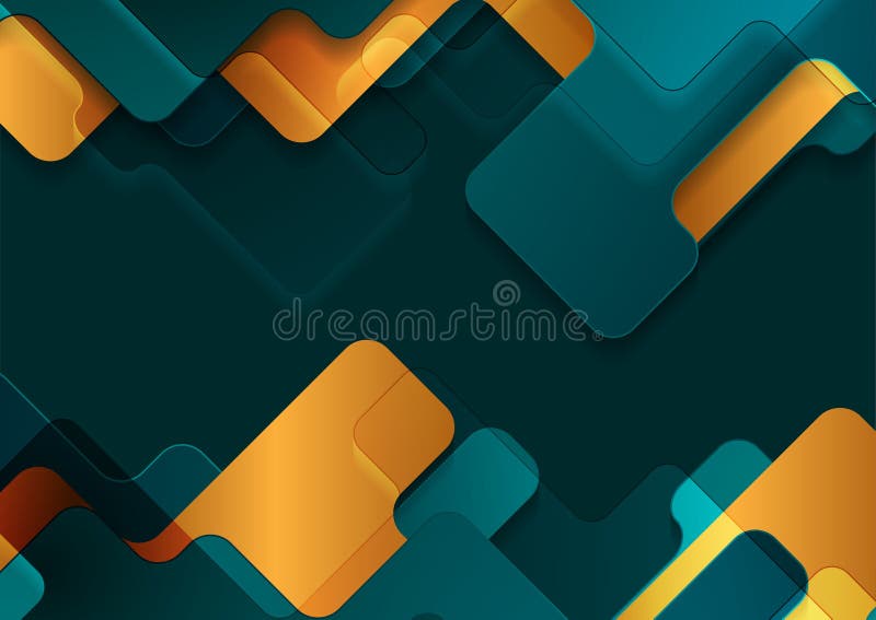 Golden and Turquoise Glossy Geometric Shapes Abstract Background Stock ...