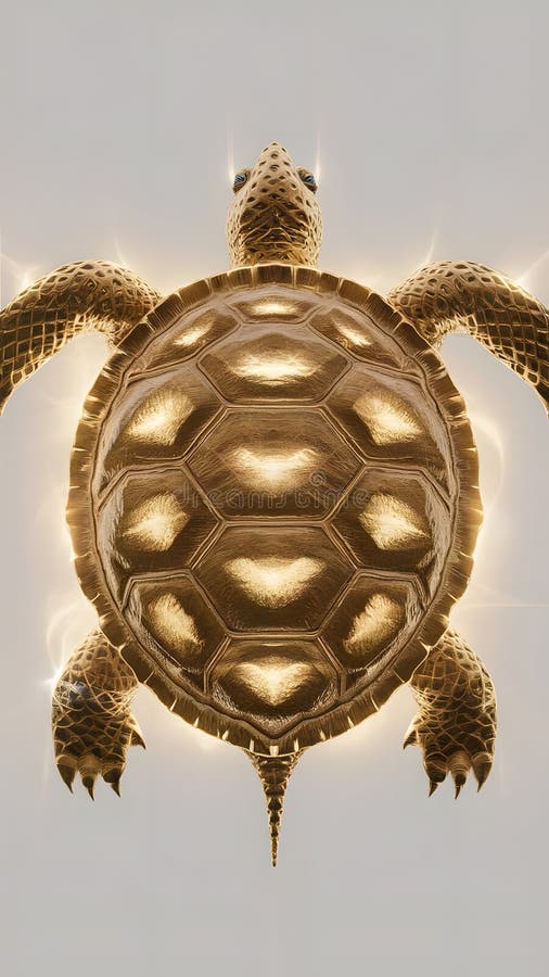 Golden Turtle Floating or Flying, Image Turtle, Turtle Ai Stock ...