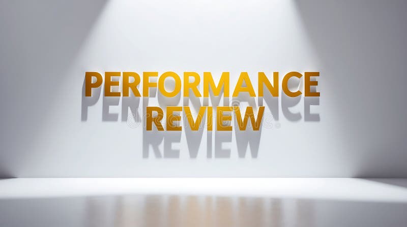 Golden Typography on a Plain Background Showcasing a Performance Review ...