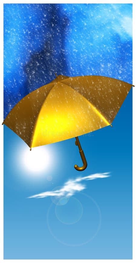 Golden umbrella stock illustration. Illustration of abstract - 12092632