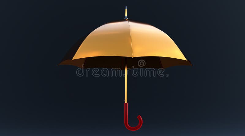 Golden umbrella stock illustration. Illustration of abstract - 12092632