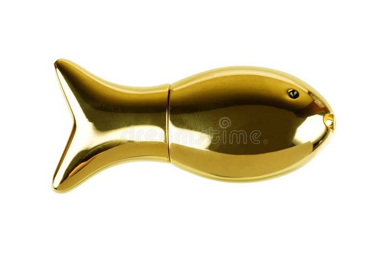 Golden USB memory stick stock image. Image of memory - 20043623