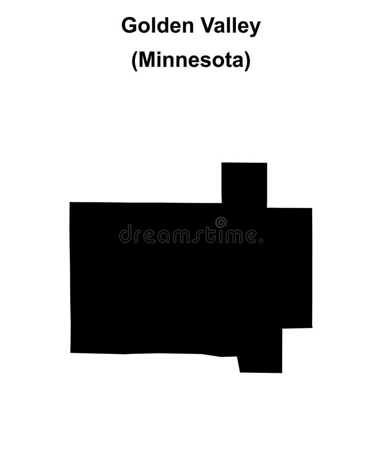 Golden Valley outline map stock vector. Illustration of boundary ...