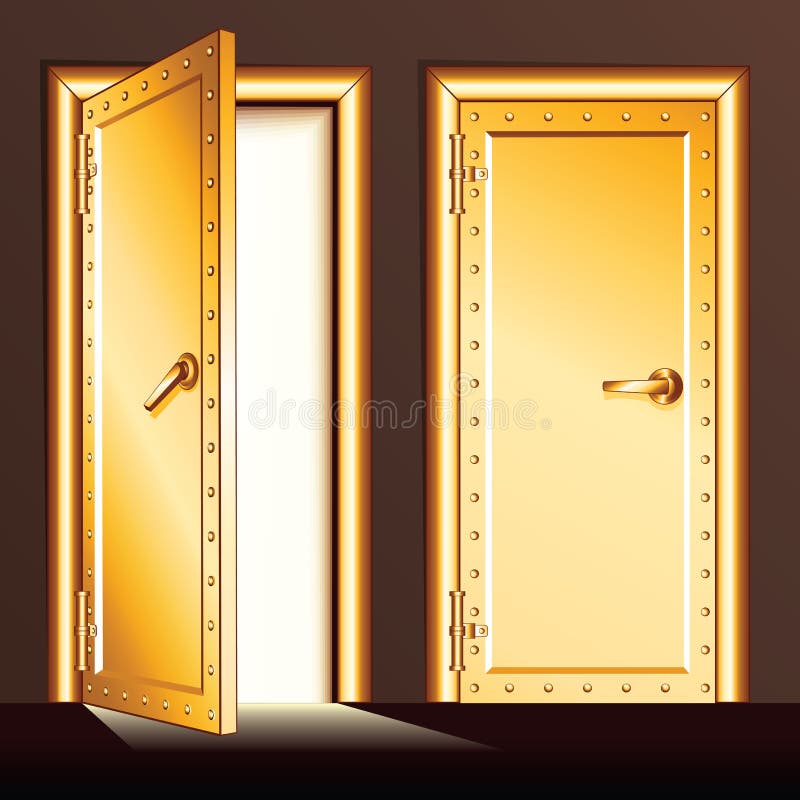 Golden Vault Door. Vector Illustration Stock Vector - Illustration of ...