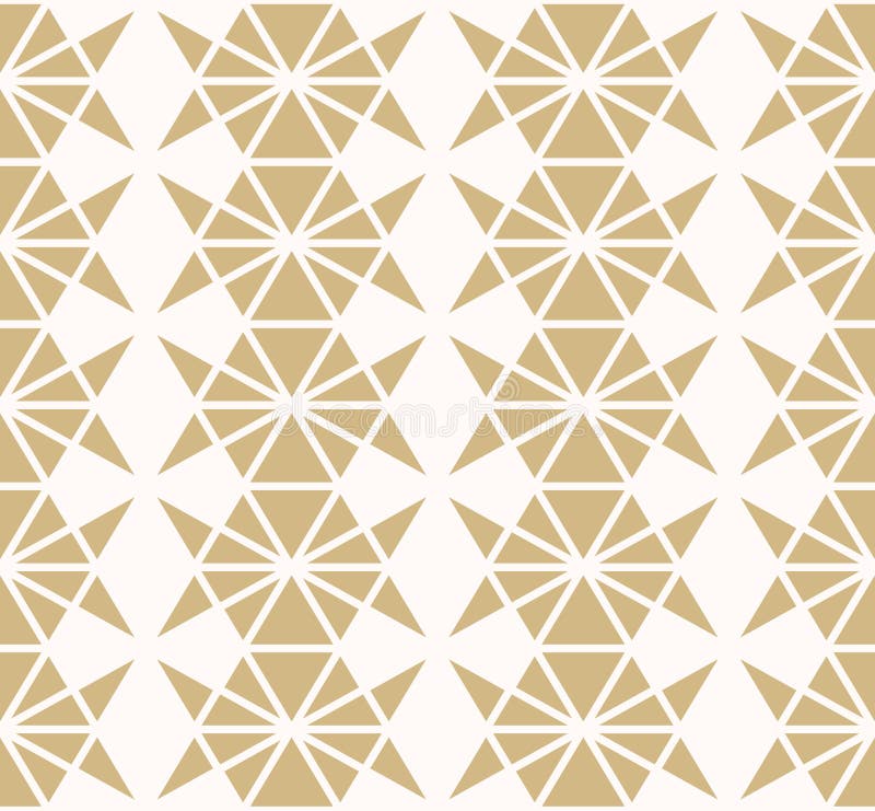 Golden Vector Abstract Geometric Pattern with Triangles, Hexagons, Grid ...