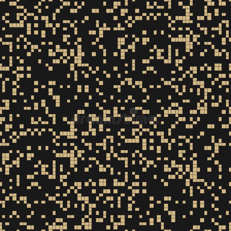 Golden Vector Abstract Pixel Mosaic Background. Luxury Modern Seamless ...