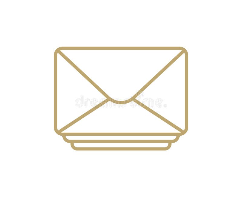 Golden Vector Envelope Icon Closed Letter Mail Representing Nostalgic ...