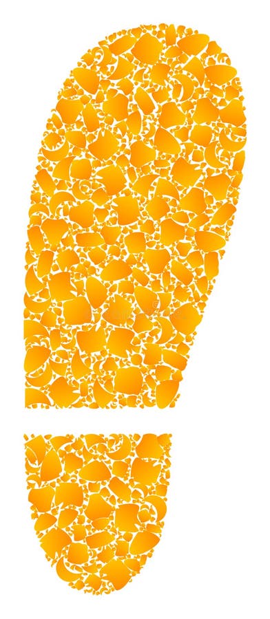 Golden Vector Human Foot Print Mosaic Icon Stock Vector - Illustration ...