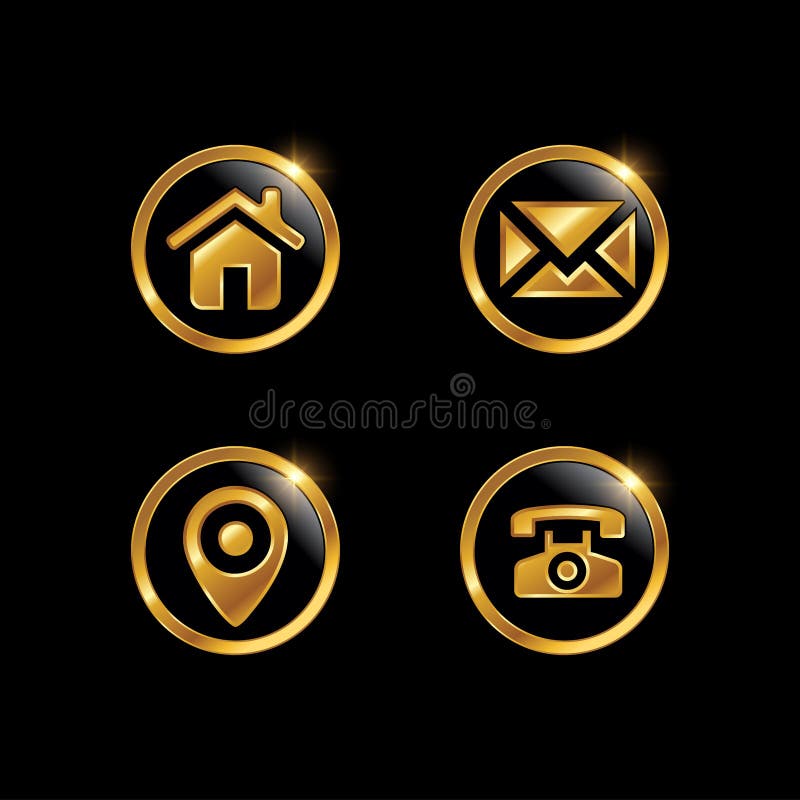 Golden Vector Icon Set Golden Communication Icons Mobile-phone Envelope ... Golden Vector Icon Set Golden Communication Icons Mobile-phone Envelope ...