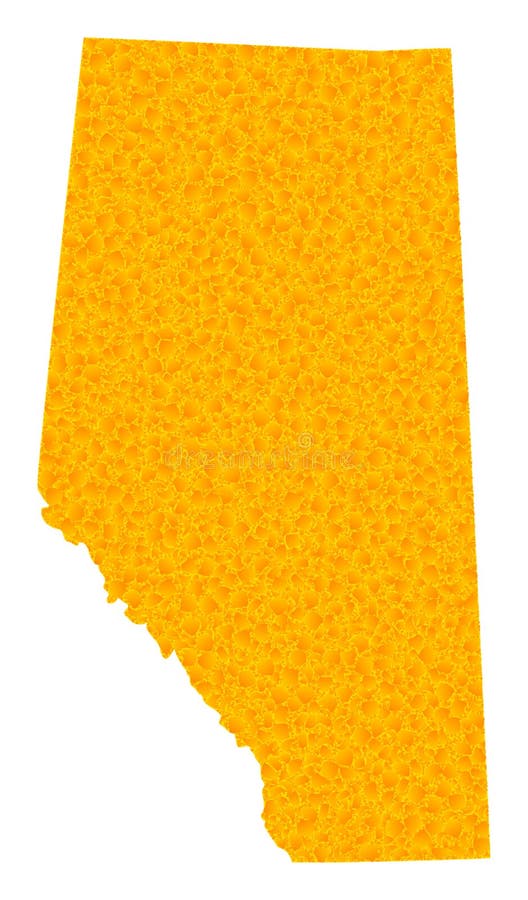Golden Vector Map of Alberta Province Stock Vector - Illustration of ...