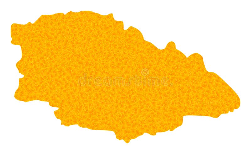 Golden Vector Map of Gozo Island Stock Vector - Illustration of relief ...