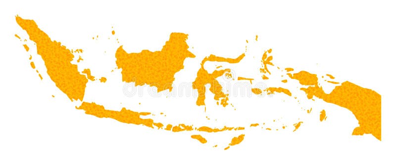 Golden Vector Map of Indonesia Stock Vector - Illustration of nation ...