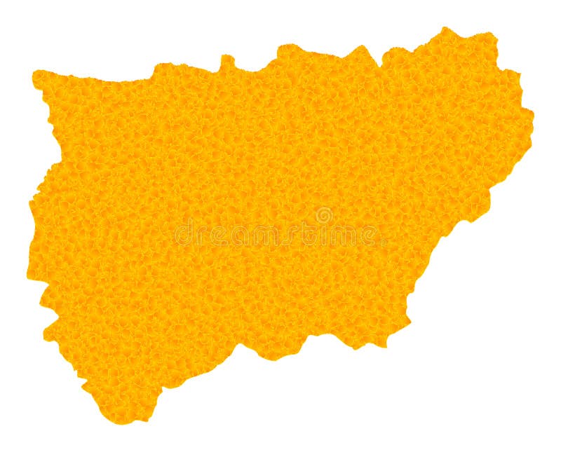 Golden Vector Map of Jaen Spanish Province Stock Illustration ...